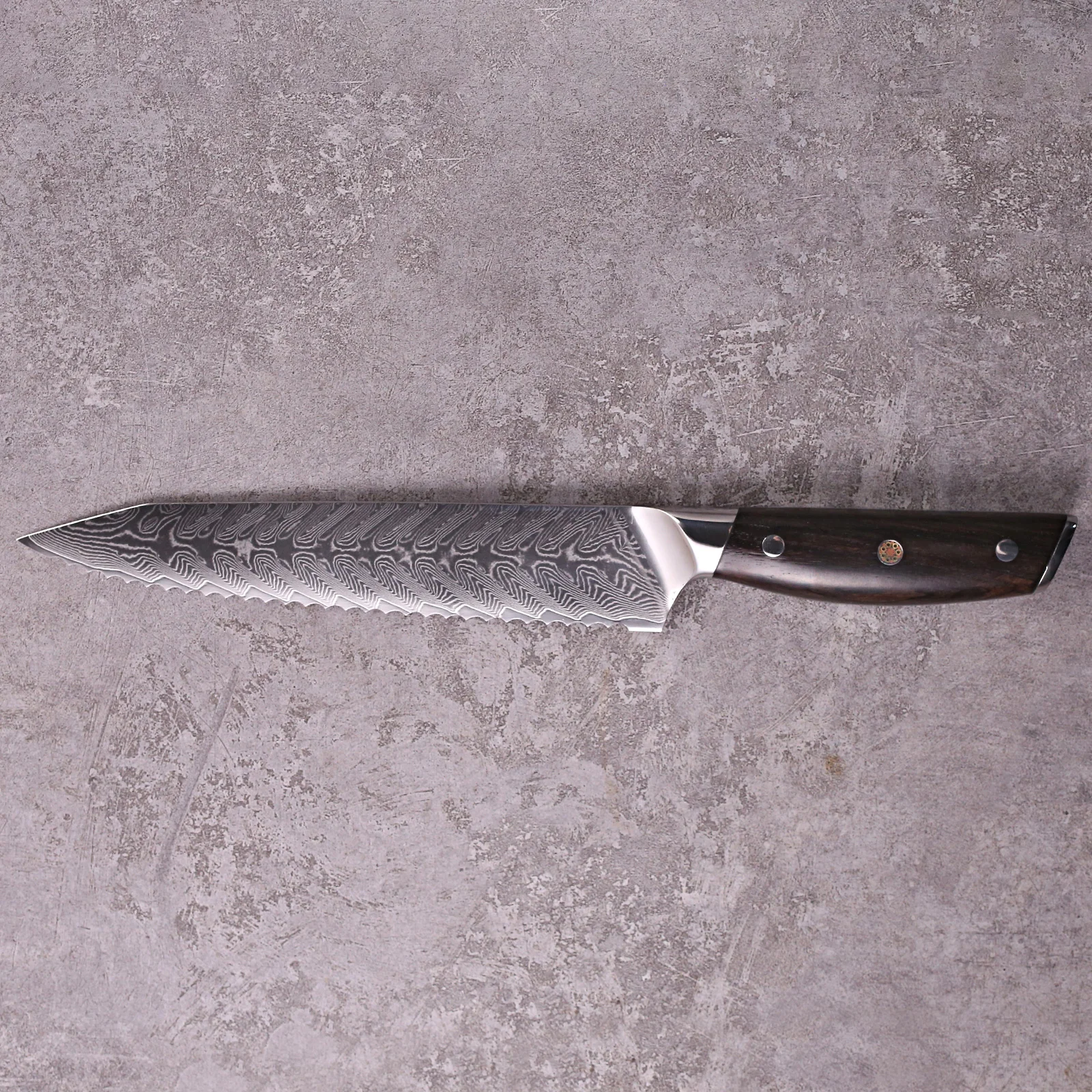 Best Engraved Damascus Bread Knife for Gift Giving